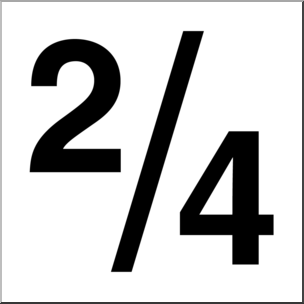 Clip Art: Numerical 04 2/4 B&W – Abcteach
