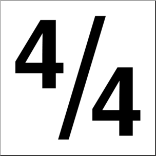 Clip Art: Numerical 04 4/4 B&W – Abcteach