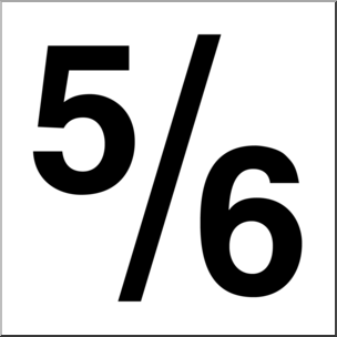 Clip Art: Numerical 06 5/6 B&W – Abcteach
