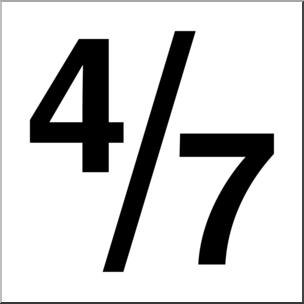 Clip Art: Numerical 07 4/7 B&W – Abcteach