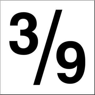 Clip Art: Numerical 09 3/9 B&W – Abcteach