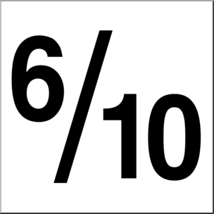 Clip Art: Numerical 10 06/10 B&W – Abcteach