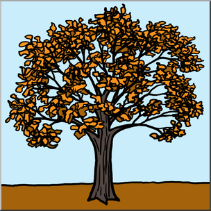 Clip Art: Oak Tree Autumn Color 2 – Abcteach