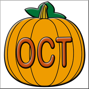 Clip Art: Month Icon: October Color – Abcteach