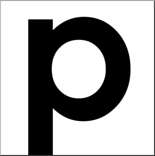 Clip Art: Alphabet Set 00: P Lower Case BW – Abcteach