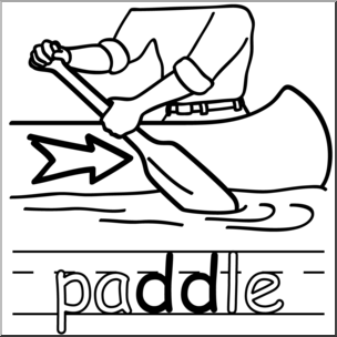 Clip Art: Basic Words: Double Consonants DD: Paddle B&W – Abcteach