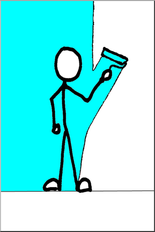 Clip Art: Stick Guy Painting Color – Abcteach