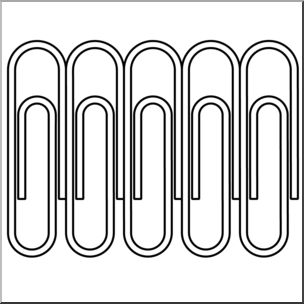 Clip Art: Paper Clips 3 B&W – Abcteach