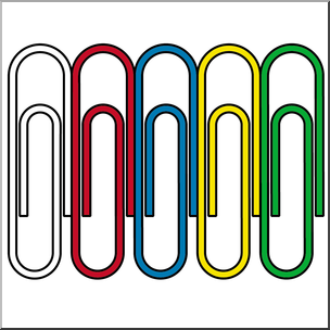Clip Art: Paper Clips 3 Color – Abcteach
