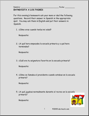 Spanish: Entrevista a los Padres (secundaria) – Abcteach