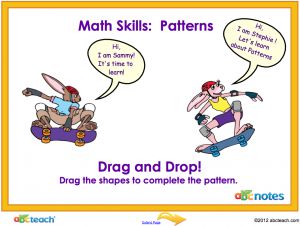 Interactive: Notebook: Math: Patterns with Sammy and Stephie (elem) – Abcteach