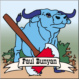 Clip Art: US Folklore: Paul Bunyan Color 1 – Abcteach