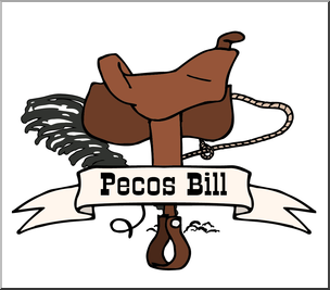 Clip Art: US Folklore: Pecos Bill COlor 2 – Abcteach