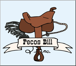 Clip Art: US Folklore: Pecos Bill Color 1 – Abcteach