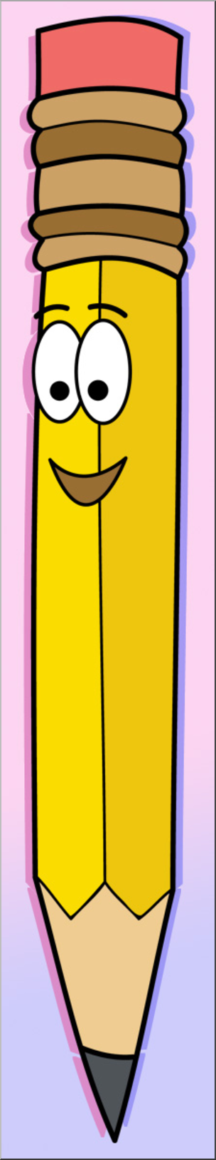 Clip Art: Cute Pencil 1 Color 1 – Abcteach