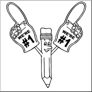 Clip Art: Cartoon We’re Number One Color – Abcteach