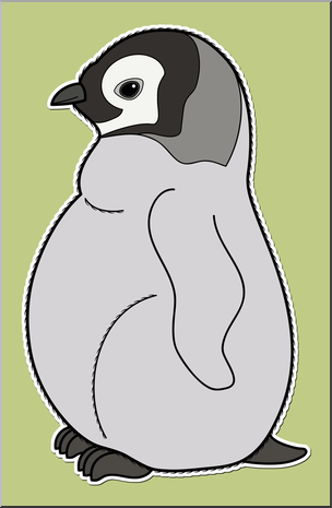 Clip Art: Baby Animals: Penguin Chick Color 2 – Abcteach