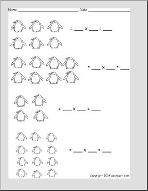 Math: Penguin Unit – Multiplication – Abcteach