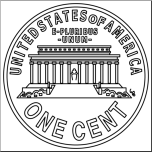Clip Art: Penny Back B&W – Abcteach