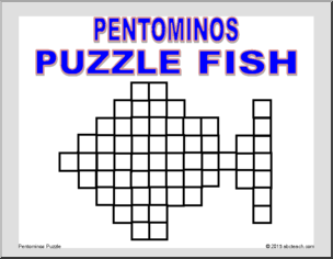 Pentominos Puzzle – Fish Math Puzzle – Abcteach