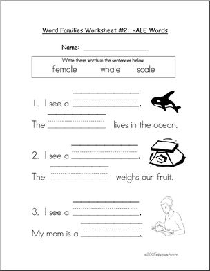 -ICE Word Family Worksheet – Abcteach