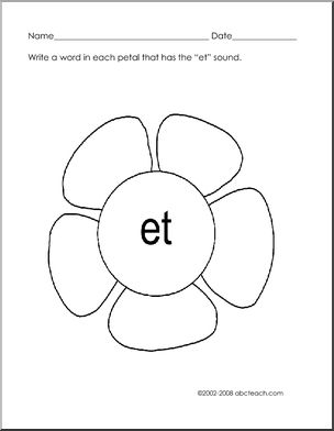 “et” Words (flower theme) Phonics – Abcteach