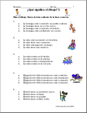 Spanish: Frases y dibujos (5) – Abcteach