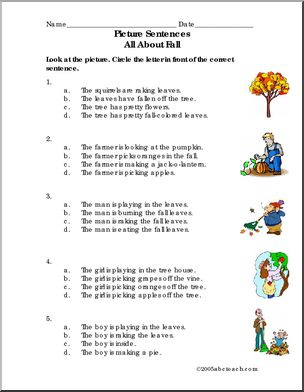Picture Sentences – 3 (primary) Worksheet – Abcteach