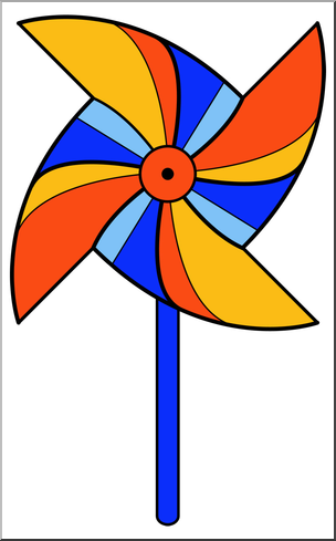 Clip Art: Pinwheel: 4 Blades 1 w/Stick Color 2 – Abcteach