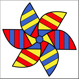 Clip Art: Pinwheel: 6 Blades 2 Color 2 – Abcteach