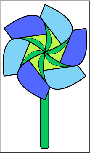 Clip Art: Pinwheel: 6 Blades 3 w/Stick Color 2 – Abcteach