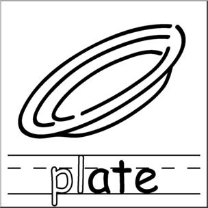 Clip Art: Basic Words: -ate Phonics: Plate B&W – Abcteach