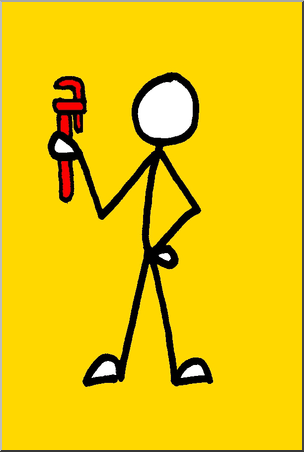 Clip Art: Stick Guy Plumber Color – Abcteach