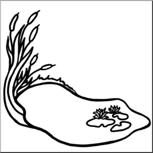 Clip Art: Pond B&W – Abcteach