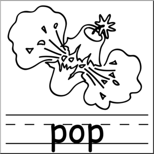 Basic Words Pop B&W Labeled Clip Art – Abcteach