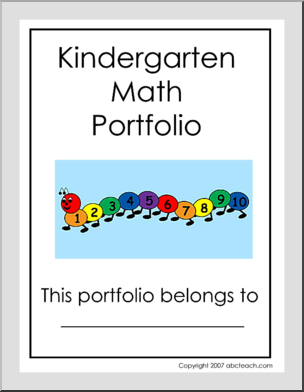 Portfolio Cover: Kindergarten Math – Abcteach