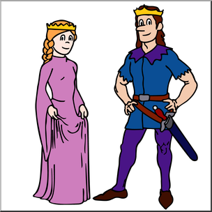 Clip Art: Royal Family: Princess and Prince Color – Abcteach