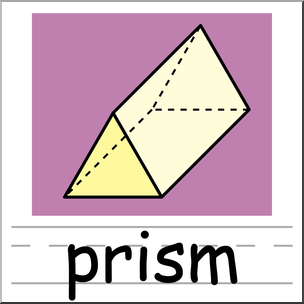 Clip Art: 3D Solids: Triangular Prism 2 Labeled – Abcteach