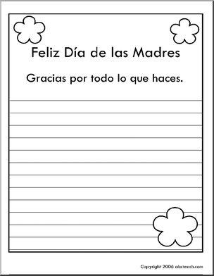 Spanish: Writing Prompt – Mother’s Day – Abcteach