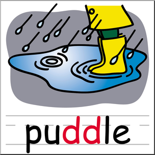 Clip Art: Basic Words: Double Consonants DD: Puddle Color – Abcteach