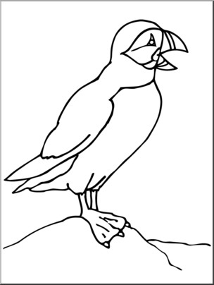 Clip Art: Puffin B&W 1 – Abcteach