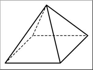 Clip Art: 3D Solids: Pyramid B&W – Abcteach