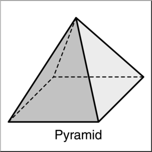 Clip Art: 3D Solids: Pyramid (coloring page) – Abcteach