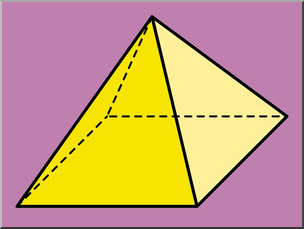 Clip Art: 3D Solids: Pyramid Color – Abcteach