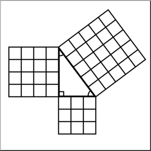 Clip Art: Shapes: Pythagorean Triangle Geometry B&W – Abcteach