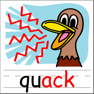 Clip Art: Basic Words: -ack Phonics: Quack Color – Abcteach