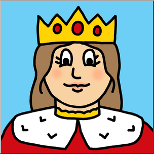 Clip Art: Cartoon Faces: Queen Color 2 – Abcteach