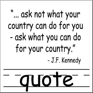 Clip Art: Basic Words: Quote B&W Labeled – Abcteach