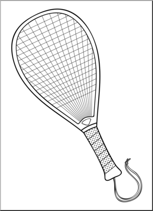 Clip Art: Racquetball Racquet 1 B&W – Abcteach
