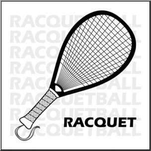 Clip Art: Racquetball Racquet 2 B&W – Abcteach